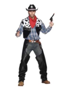 Mens Cowboy Fancy Dress Costume - Black